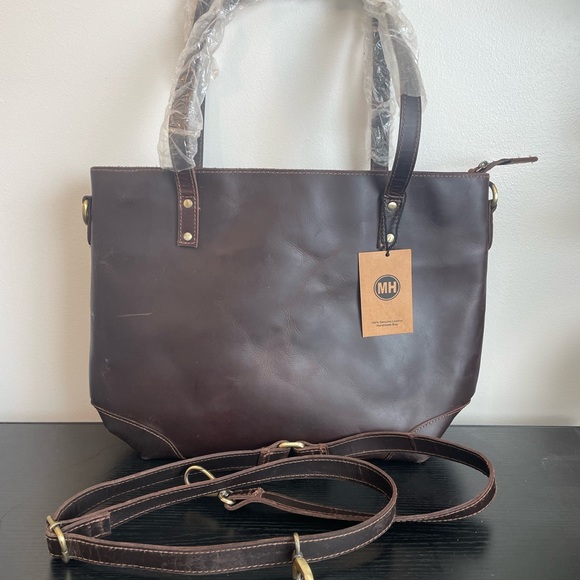 MH | Bags | Nwt Mh 0 Genuine Leather Handmade Tote Bag | Poshmark